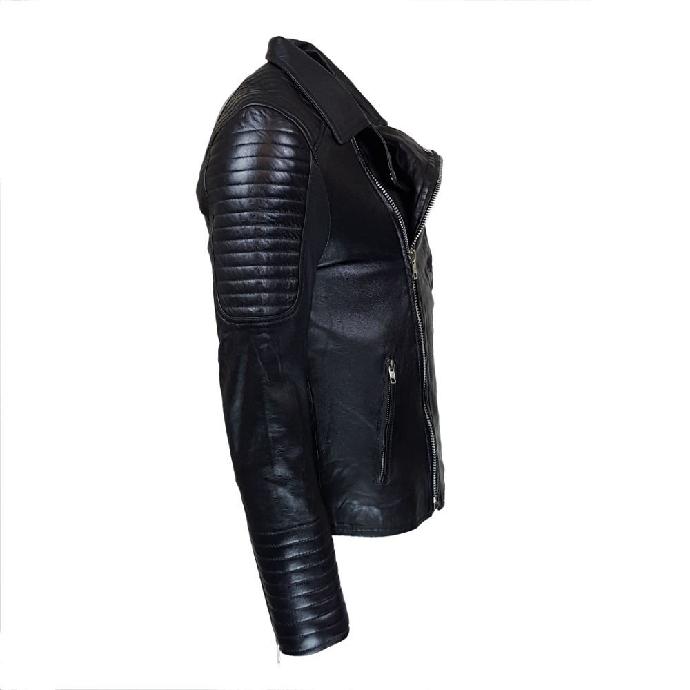 Blouson Perfecto cuir homme noir – Style urbain et détails matelassés ...