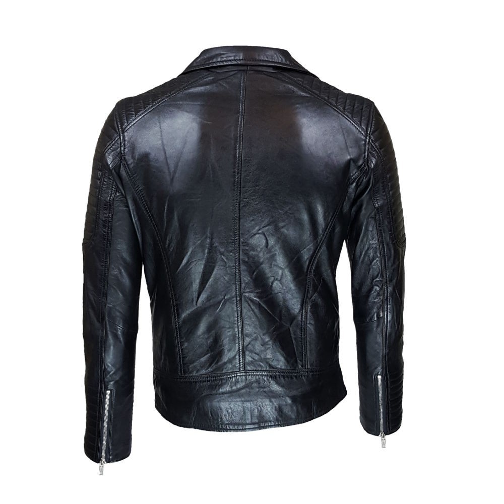 Blouson Perfecto cuir homme noir – Style urbain et détails matelassés ...