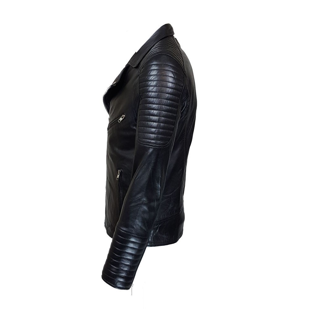 Blouson Perfecto cuir homme noir – Style urbain et détails matelassés ...